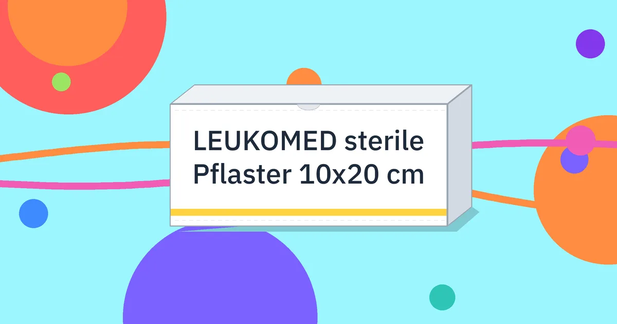 Symbolbild: Packung mit der Aufschrift LEUKOMED sterile Pflaster 10x20 cm (PZN 17434636) – Verfügbarkeit und Bezug in Apotheken in Frankfurt am Main