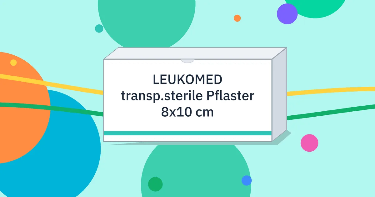 Symbolbild: Packung mit der Aufschrift LEUKOMED transp.sterile Pflaster 8x10 cm (PZN 01178941) – Verfügbarkeit und Bezug in Apotheken in Frankfurt am Main