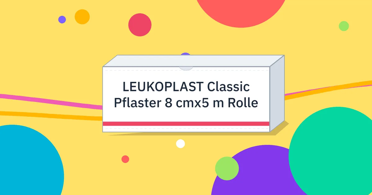 Symbolbild: Packung mit der Aufschrift LEUKOPLAST Classic Pflaster 8 cmx5 m Rolle (PZN 13838213) – Verfügbarkeit und Bezug in Apotheken in Frankfurt am Main