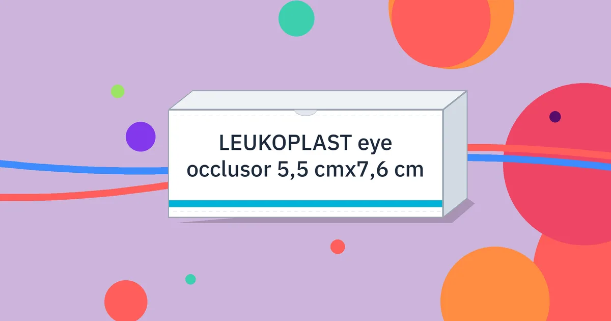 Symbolbild: Packung mit der Aufschrift LEUKOPLAST eye occlusor 5,5 cmx7,6 cm (PZN 16082336) – Verfügbarkeit und Bezug in Apotheken in Frankfurt am Main