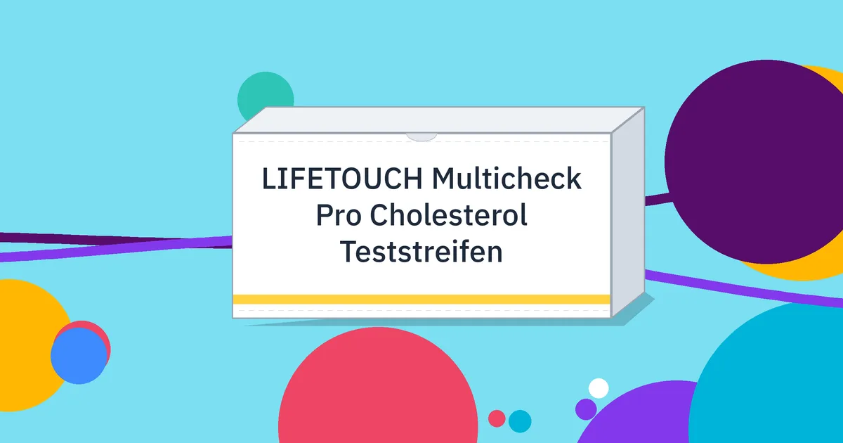 Symbolbild: Packung mit der Aufschrift LIFETOUCH Multicheck Pro Cholesterol Teststreifen (PZN 12433336) – Verfügbarkeit und Bezug in Apotheken in Frankfurt am Main