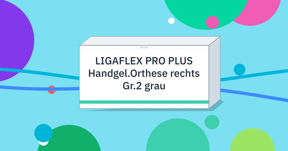 Symbolbild: Packung mit der Aufschrift LIGAFLEX PRO PLUS Handgel.Orthese rechts Gr.2 grau (PZN 12577041) – Verfügbarkeit und Bezug in Apotheken in Frankfurt am Main