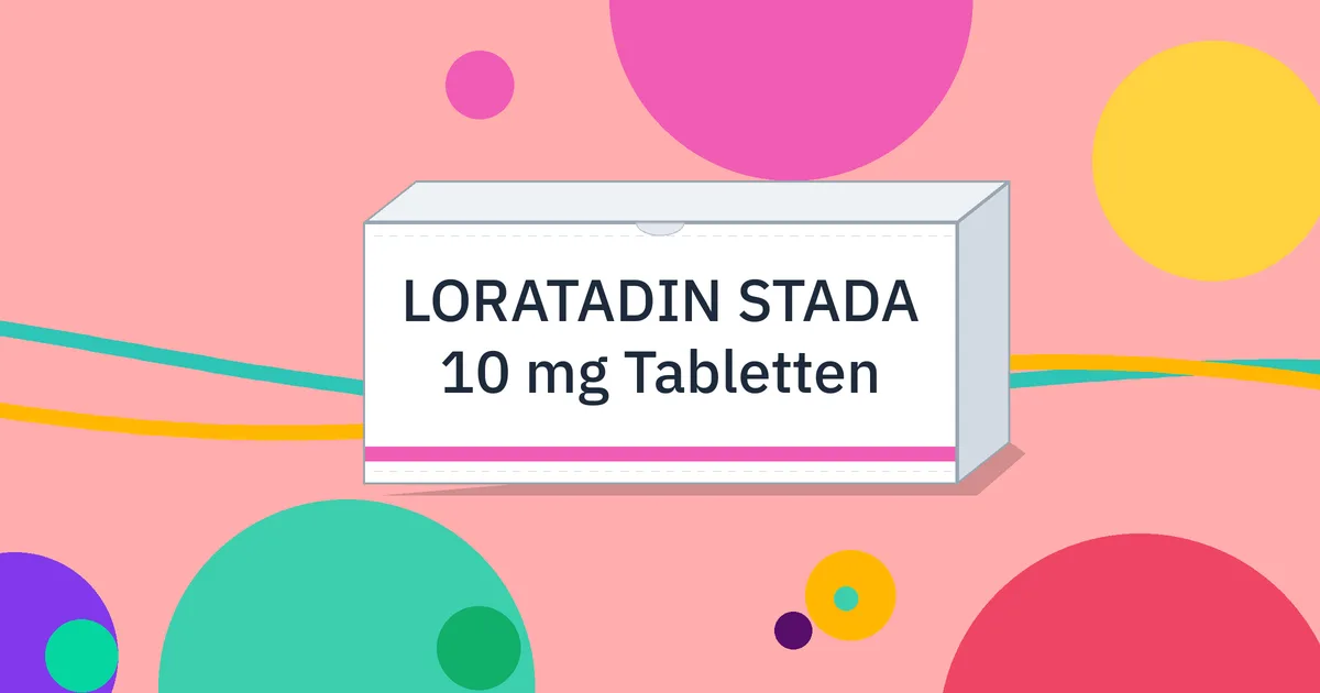 Symbolbild: Packung mit der Aufschrift LORATADIN STADA 10 mg Tabletten (PZN 01592474) – Verfügbarkeit und Bezug in Apotheken in Frankfurt am Main