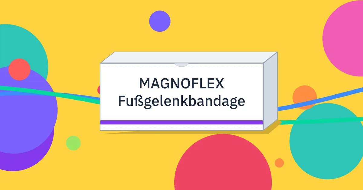 Symbolbild: Packung mit der Aufschrift MAGNOFLEX Fußgelenkbandage (PZN 01095221) – Verfügbarkeit und Bezug in Apotheken in Frankfurt am Main