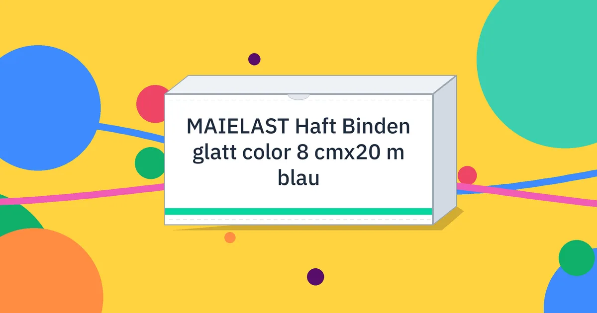 Symbolbild: Packung mit der Aufschrift MAIELAST Haft Binden glatt color 8 cmx20 m blau (PZN 02501812) – Verfügbarkeit und Bezug in Apotheken in Frankfurt am Main