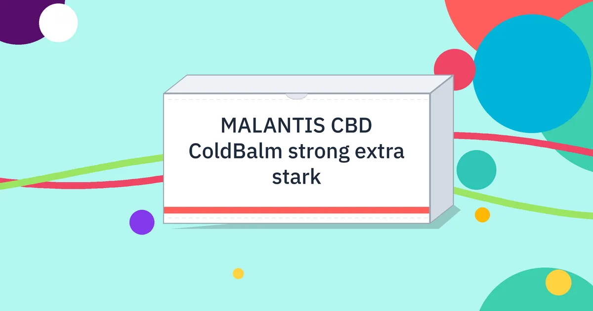 Symbolbild: Packung mit der Aufschrift MALANTIS CBD ColdBalm strong extra stark (PZN 18221641) – Verfügbarkeit und Bezug in Apotheken in Frankfurt am Main
