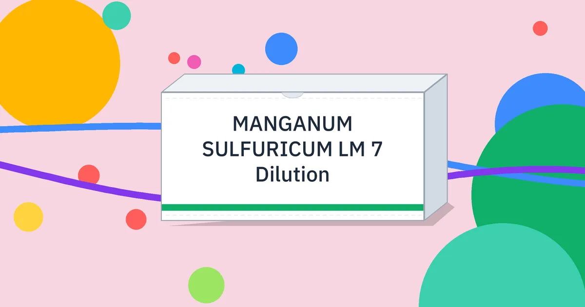 Symbolbild: Packung mit der Aufschrift MANGANUM SULFURICUM LM 7 Dilution (PZN 12945941) – Verfügbarkeit und Bezug in Apotheken in Frankfurt am Main