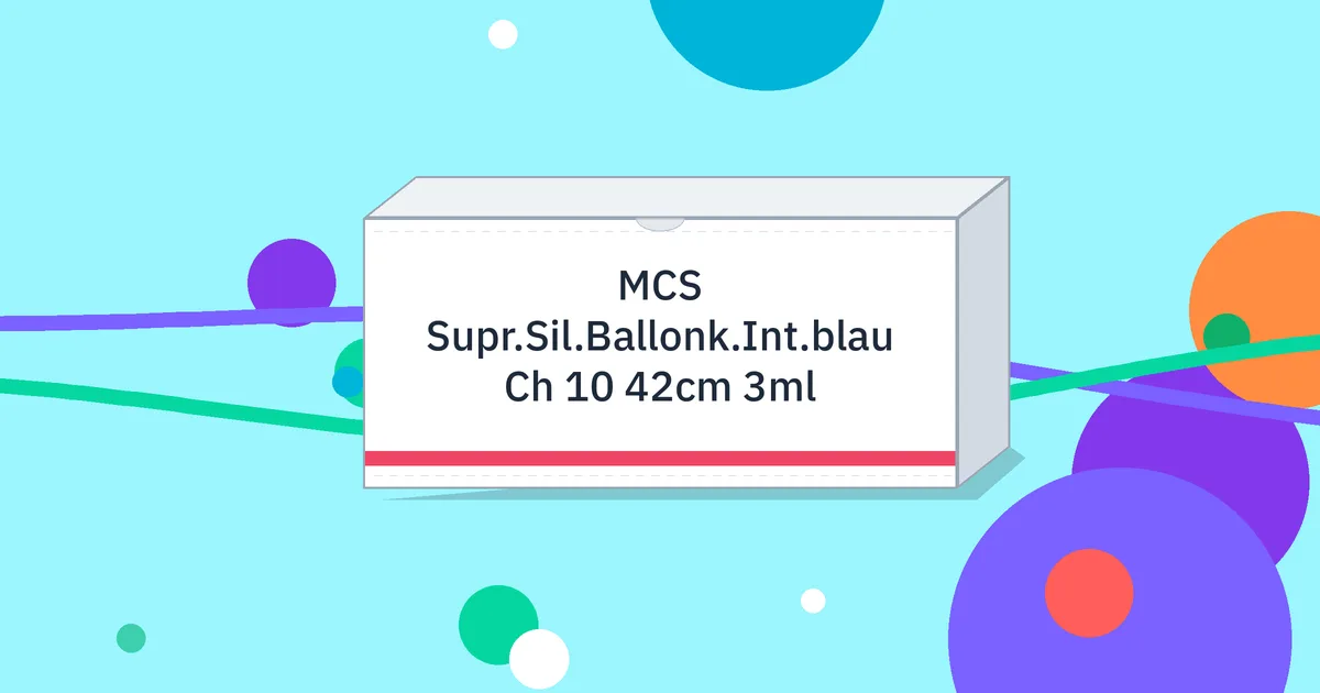 Symbolbild: Packung mit der Aufschrift MCS Supr.Sil.Ballonk.Int.blau Ch 10 42cm 3ml (PZN 04803150) – Verfügbarkeit und Bezug in Apotheken in Frankfurt am Main