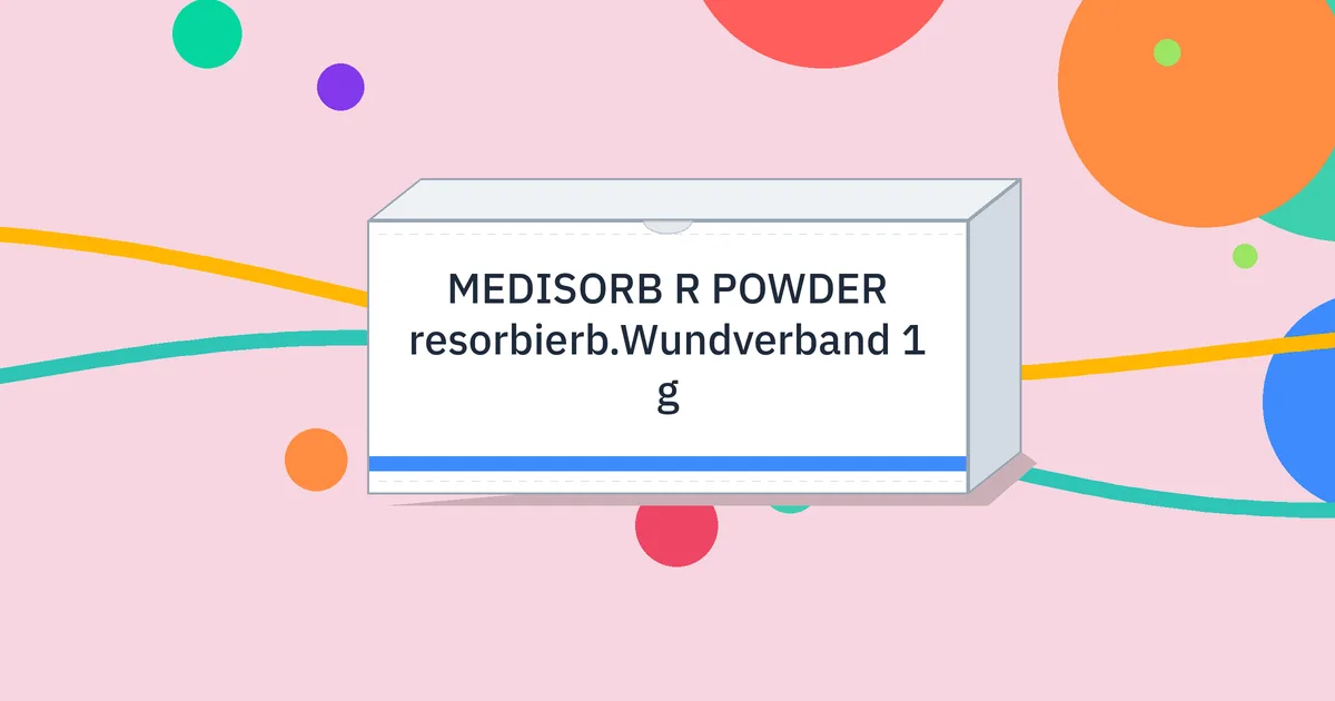 Symbolbild: Packung mit der Aufschrift MEDISORB R POWDER resorbierb.Wundverband 1 g (PZN 18018897) – Verfügbarkeit und Bezug in Apotheken in Frankfurt am Main
