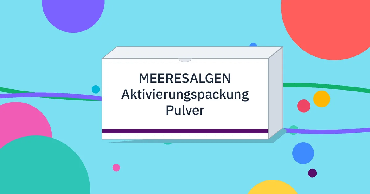 Symbolbild: Packung mit der Aufschrift MEERESALGEN Aktivierungspackung Pulver (PZN 10749710) – Verfügbarkeit und Bezug in Apotheken in Frankfurt am Main