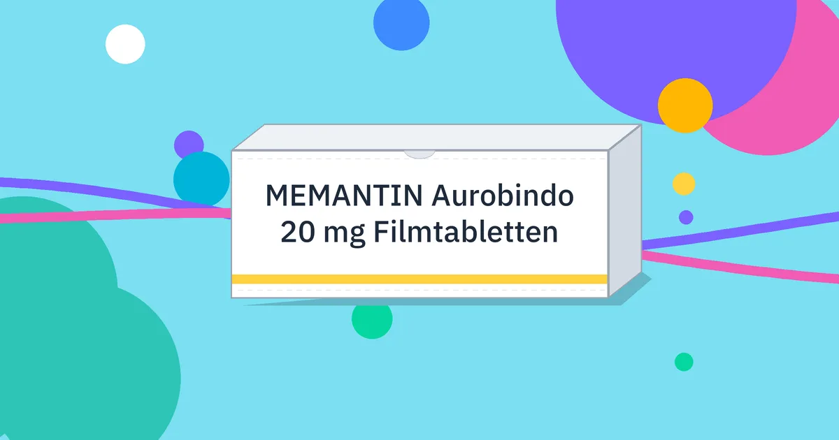 Symbolbild: Packung mit der Aufschrift MEMANTIN Aurobindo 20 mg Filmtabletten (PZN 10142020) – Verfügbarkeit und Bezug in Apotheken in Frankfurt am Main