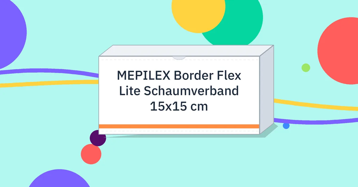Symbolbild: Packung mit der Aufschrift MEPILEX Border Flex Lite Schaumverband 15x15 cm (PZN 18152638) – Verfügbarkeit und Bezug in Apotheken in Frankfurt am Main