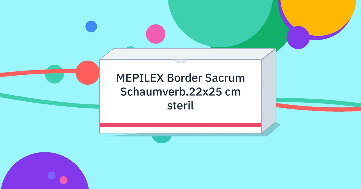 Symbolbild: Packung mit der Aufschrift MEPILEX Border Sacrum Schaumverb.22x25 cm steril (PZN 20139154) – Verfügbarkeit und Bezug in Apotheken in Frankfurt am Main