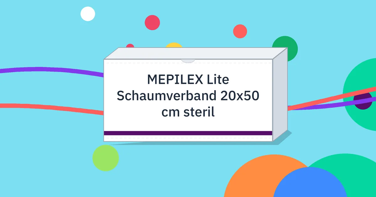 Symbolbild: Packung mit der Aufschrift MEPILEX Lite Schaumverband 20x50 cm steril (PZN 09891696) – Verfügbarkeit und Bezug in Apotheken in Frankfurt am Main