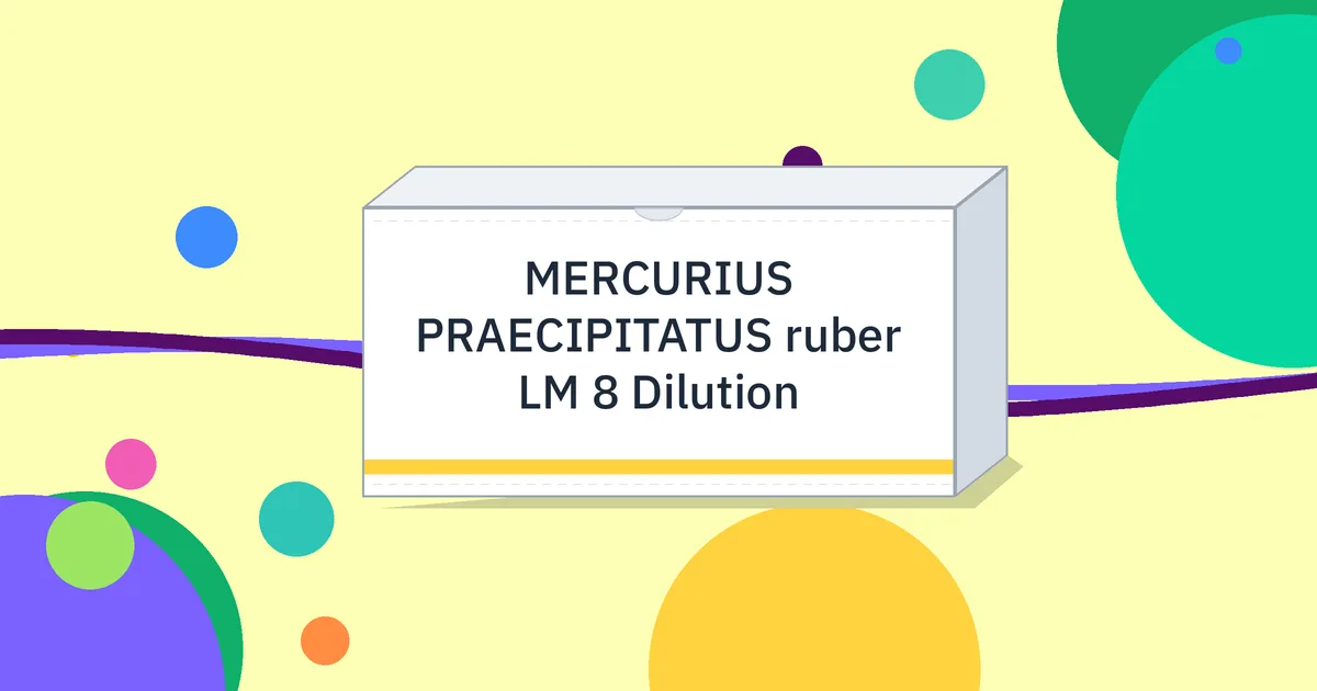 Symbolbild: Packung mit der Aufschrift MERCURIUS PRAECIPITATUS ruber LM 8 Dilution (PZN 12953099) – Verfügbarkeit und Bezug in Apotheken in Frankfurt am Main