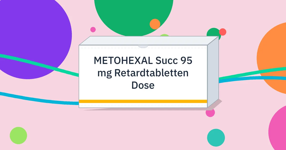 Symbolbild: Packung mit der Aufschrift METOHEXAL Succ 95 mg Retardtabletten Dose (PZN 17420829) – Verfügbarkeit und Bezug in Apotheken in Frankfurt am Main