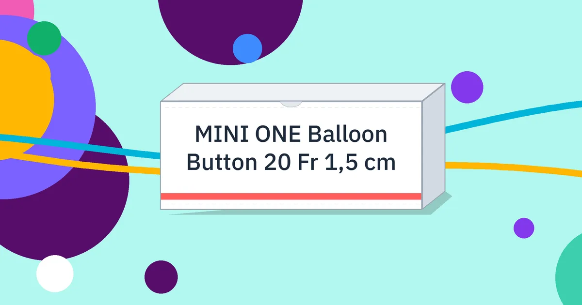 Symbolbild: Packung mit der Aufschrift MINI ONE Balloon Button 20 Fr 1,5 cm (PZN 14342359) – Verfügbarkeit und Bezug in Apotheken in Frankfurt am Main