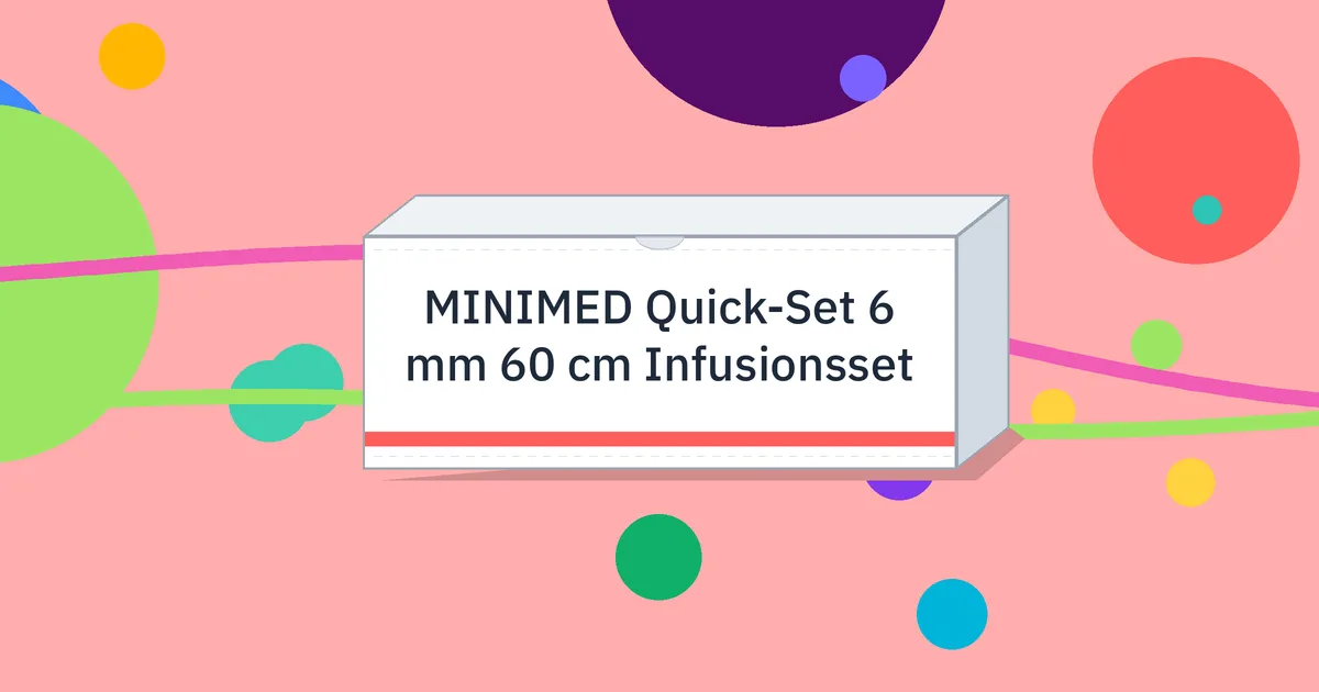 Symbolbild: Packung mit der Aufschrift MINIMED Quick-Set 6 mm 60 cm Infusionsset (PZN 18778941) – Verfügbarkeit und Bezug in Apotheken in Frankfurt am Main
