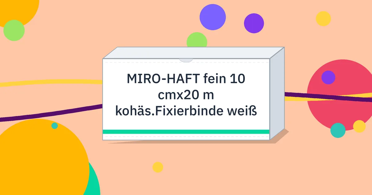 Symbolbild: Packung mit der Aufschrift MIRO-HAFT fein 10 cmx20 m kohäs.Fixierbinde weiß (PZN 19191327) – Verfügbarkeit und Bezug in Apotheken in Frankfurt am Main