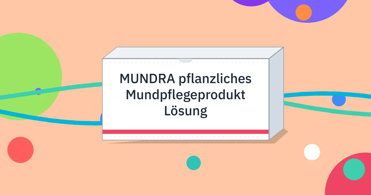 Symbolbild: Packung mit der Aufschrift MUNDRA pflanzliches Mundpflegeprodukt Lösung (PZN 03383668) – Verfügbarkeit und Bezug in Apotheken in Frankfurt am Main