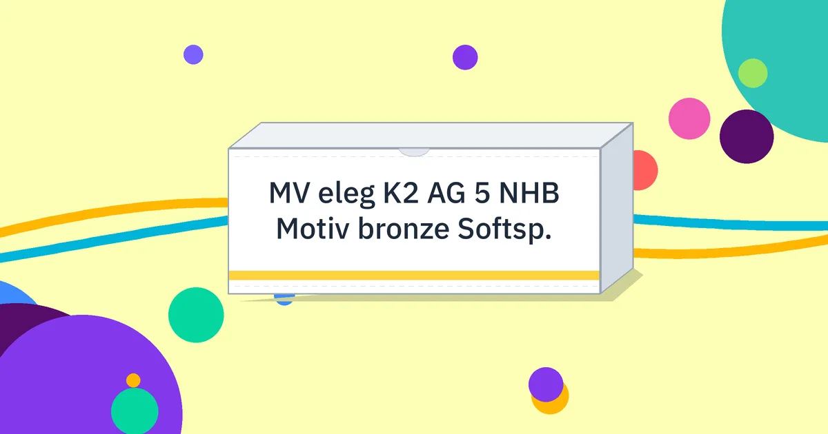 Symbolbild: Packung mit der Aufschrift MV eleg K2 AG 5 NHB Motiv bronze Softsp. (PZN 15722443) – Verfügbarkeit und Bezug in Apotheken in Frankfurt am Main