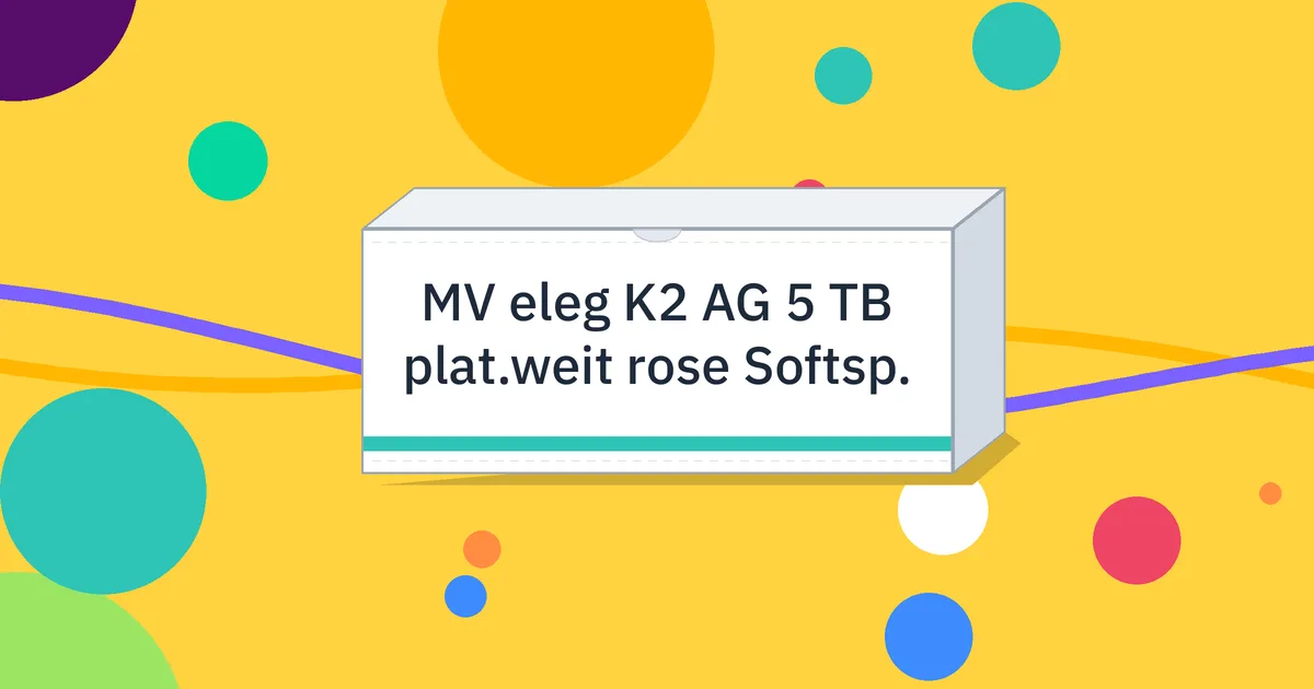 Symbolbild: Packung mit der Aufschrift MV eleg K2 AG 5 TB plat.weit rose Softsp. (PZN 14699073) – Verfügbarkeit und Bezug in Apotheken in Frankfurt am Main
