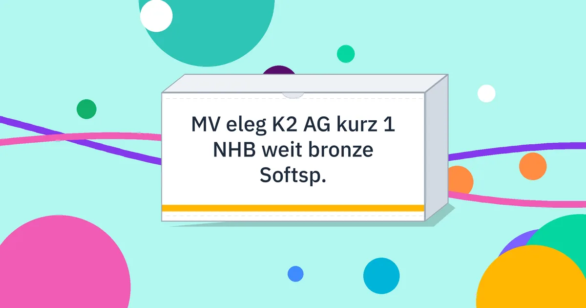Symbolbild: Packung mit der Aufschrift MV eleg K2 AG kurz 1 NHB weit bronze Softsp. (PZN 15714892) – Verfügbarkeit und Bezug in Apotheken in Frankfurt am Main