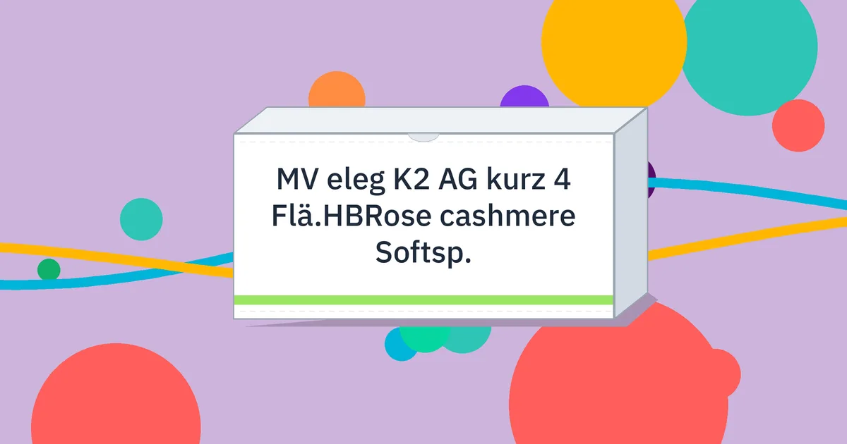 Symbolbild: Packung mit der Aufschrift MV eleg K2 AG kurz 4 Flä.HBRose cashmere Softsp. (PZN 15703782) – Verfügbarkeit und Bezug in Apotheken in Frankfurt am Main