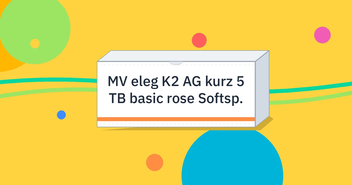 Symbolbild: Packung mit der Aufschrift MV eleg K2 AG kurz 5 TB basic rose Softsp. (PZN 14698553) – Verfügbarkeit und Bezug in Apotheken in Frankfurt am Main