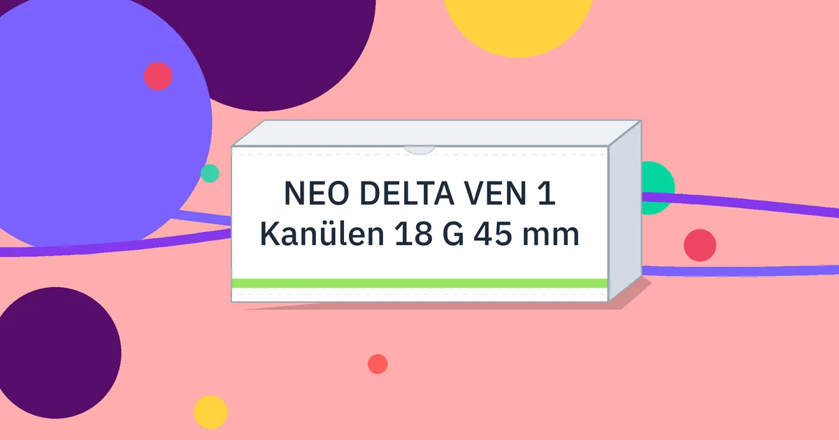 Symbolbild: Packung mit der Aufschrift NEO DELTA VEN 1 Kanülen 18 G 45 mm (PZN 07758042) – Verfügbarkeit und Bezug in Apotheken in Frankfurt am Main