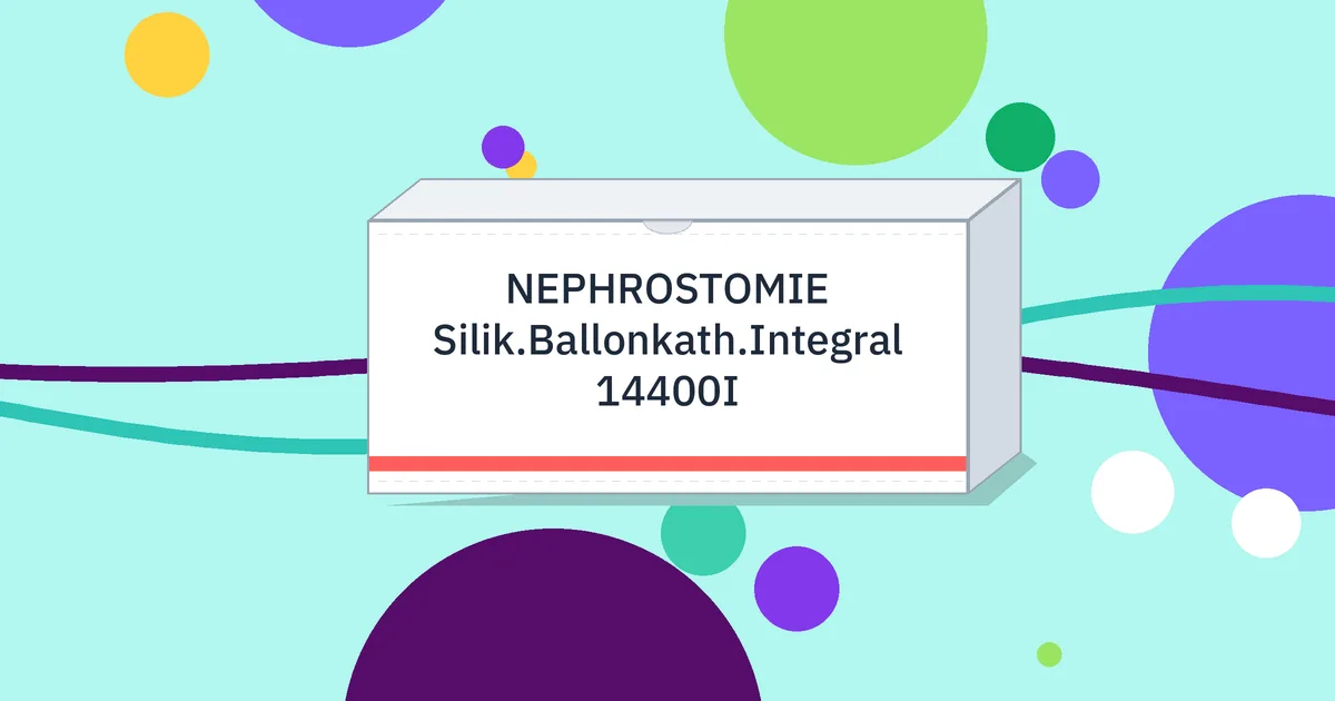 Symbolbild: Packung mit der Aufschrift NEPHROSTOMIE Silik.Ballonkath.Integral 14400I (PZN 04154993) – Verfügbarkeit und Bezug in Apotheken in Frankfurt am Main