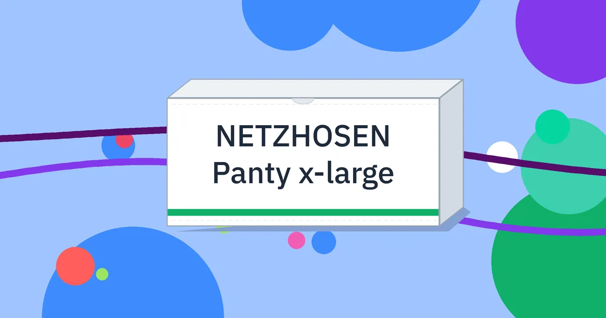 Symbolbild: Packung mit der Aufschrift NETZHOSEN Panty x-large (PZN 09081891) – Verfügbarkeit und Bezug in Apotheken in Frankfurt am Main
