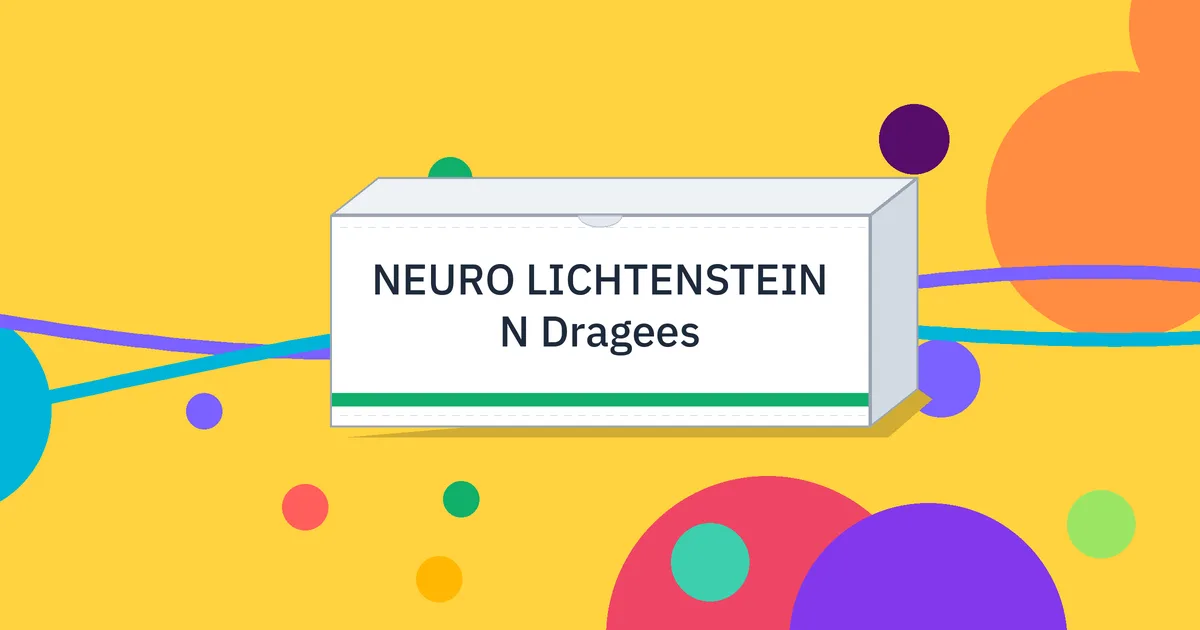 Symbolbild: Packung mit der Aufschrift NEURO LICHTENSTEIN N Dragees (PZN 04892053) – Verfügbarkeit und Bezug in Apotheken in Frankfurt am Main