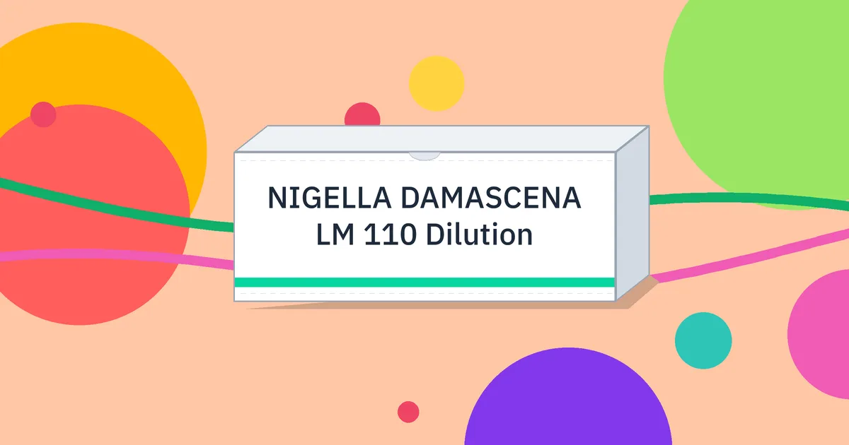 Symbolbild: Packung mit der Aufschrift NIGELLA DAMASCENA LM 110 Dilution (PZN 13618486) – Verfügbarkeit und Bezug in Apotheken in Frankfurt am Main