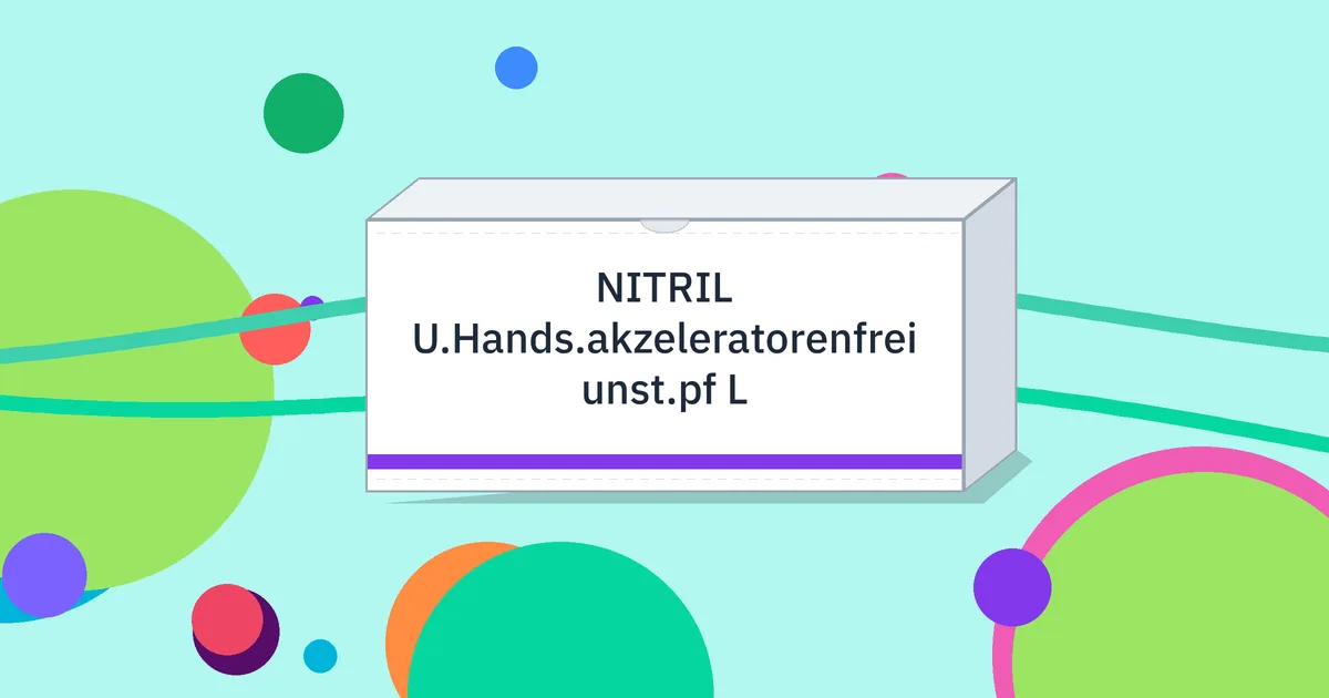 Symbolbild: Packung mit der Aufschrift NITRIL U.Hands.akzeleratorenfrei unst.pf L (PZN 11267114) – Verfügbarkeit und Bezug in Apotheken in Frankfurt am Main