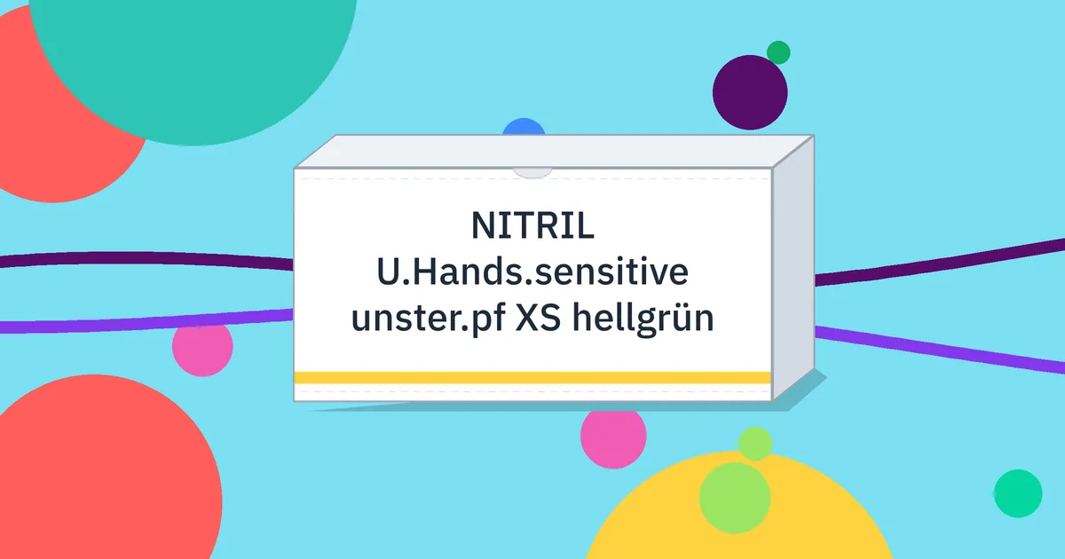 Symbolbild: Packung mit der Aufschrift NITRIL U.Hands.sensitive unster.pf XS hellgrün (PZN 11307121) – Verfügbarkeit und Bezug in Apotheken in Frankfurt am Main