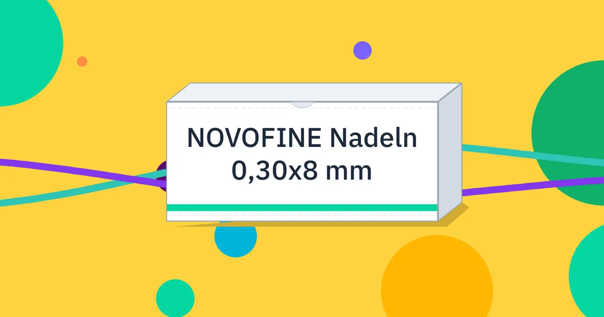 Symbolbild: Packung mit der Aufschrift NOVOFINE Nadeln 0,30x8 mm (PZN 06108282) – Verfügbarkeit und Bezug in Apotheken in Frankfurt am Main