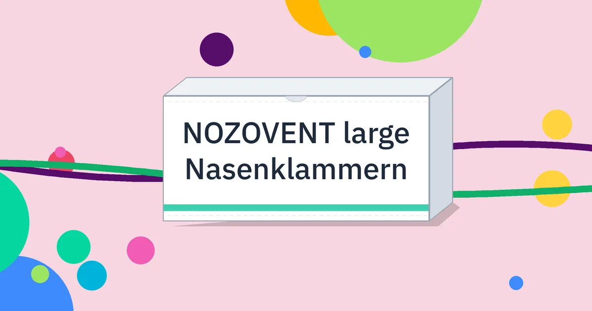 Symbolbild: Packung mit der Aufschrift NOZOVENT large Nasenklammern (PZN 09233326) – Verfügbarkeit und Bezug in Apotheken in Frankfurt am Main