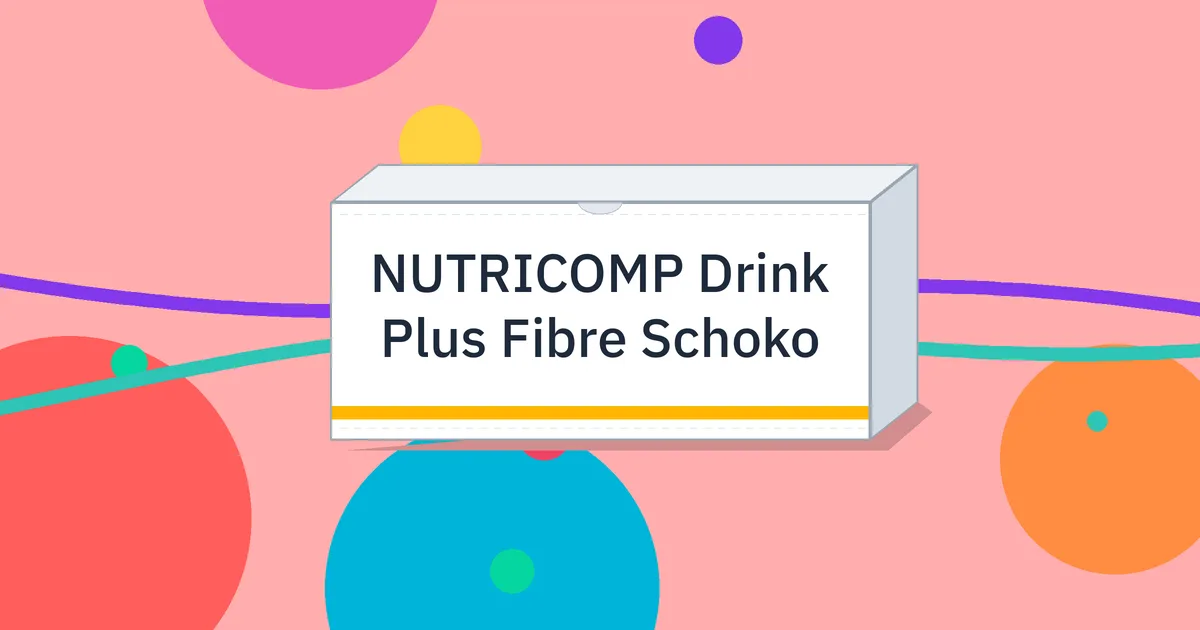 Symbolbild: Packung mit der Aufschrift NUTRICOMP Drink Plus Fibre Schoko (PZN 11139563) – Verfügbarkeit und Bezug in Apotheken in Frankfurt am Main