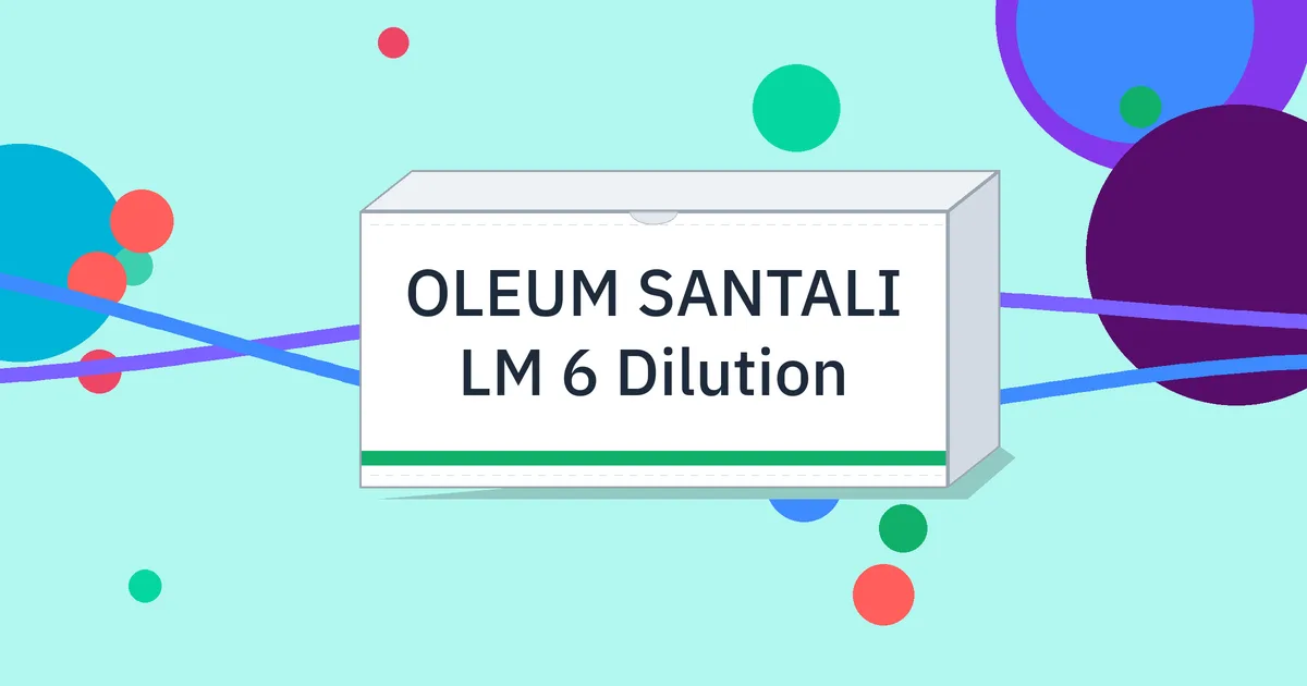 Symbolbild: Packung mit der Aufschrift OLEUM SANTALI LM 6 Dilution (PZN 13623211) – Verfügbarkeit und Bezug in Apotheken in Frankfurt am Main