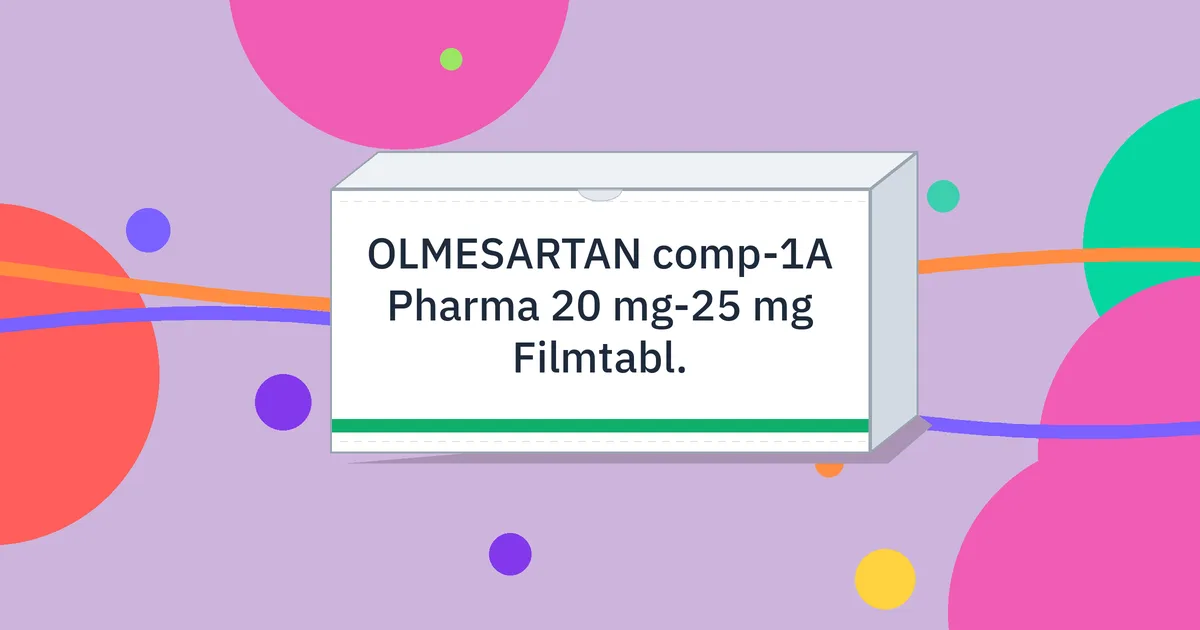 Symbolbild: Packung mit der Aufschrift OLMESARTAN comp-1A Pharma 20 mg-25 mg Filmtabl. (PZN 12359663) – Verfügbarkeit und Bezug in Apotheken in Frankfurt am Main