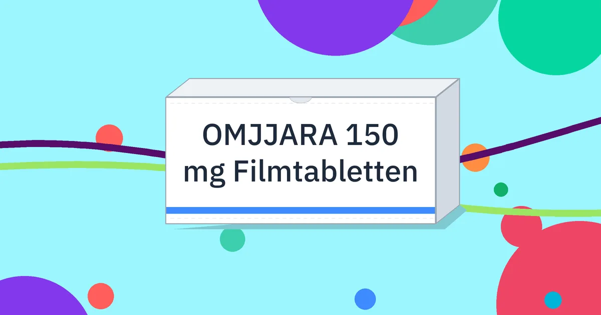 Symbolbild: Packung mit der Aufschrift OMJJARA 150 mg Filmtabletten (PZN 20596271) – Verfügbarkeit und Bezug in Apotheken in Frankfurt am Main