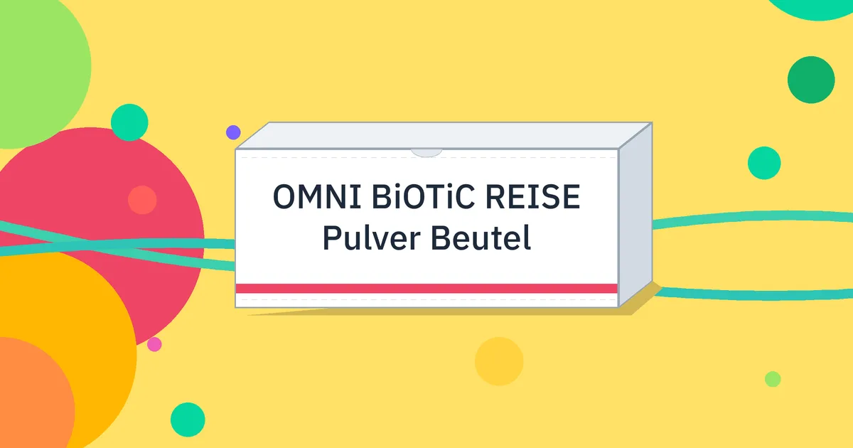 Symbolbild: Packung mit der Aufschrift OMNI BiOTiC REISE Pulver Beutel (PZN 09912010) – Verfügbarkeit und Bezug in Apotheken in Frankfurt am Main