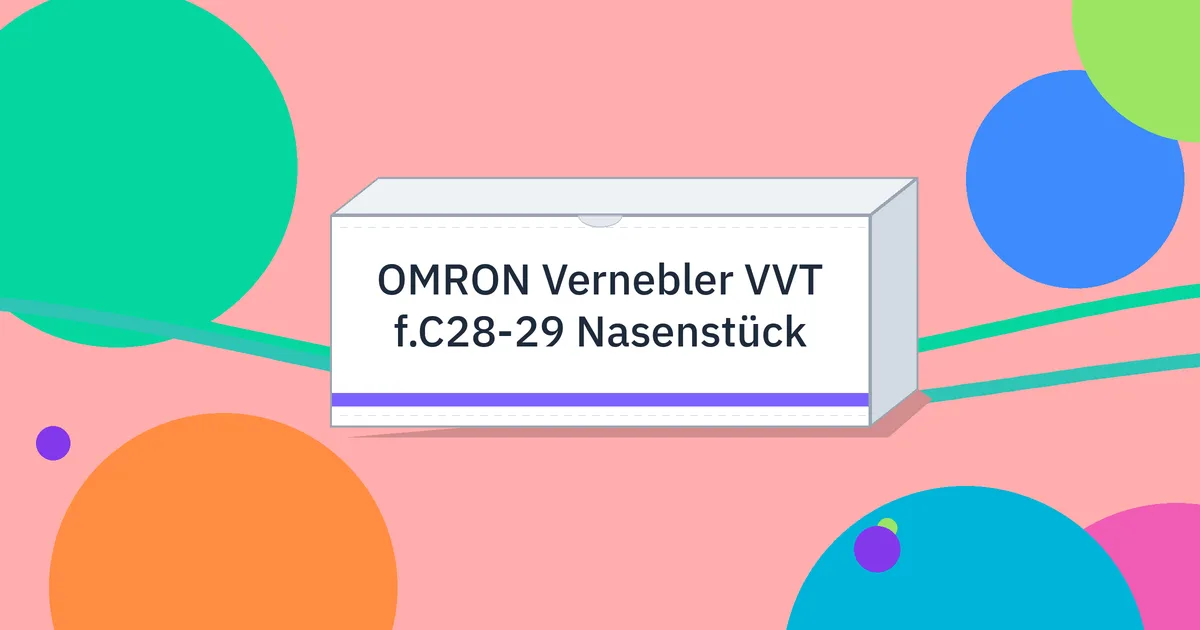 Symbolbild: Packung mit der Aufschrift OMRON Vernebler VVT f.C28-29 Nasenstück (PZN 00695887) – Verfügbarkeit und Bezug in Apotheken in Frankfurt am Main