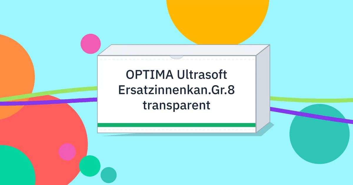 Symbolbild: Packung mit der Aufschrift OPTIMA Ultrasoft Ersatzinnenkan.Gr.8 transparent (PZN 10338852) – Verfügbarkeit und Bezug in Apotheken in Frankfurt am Main