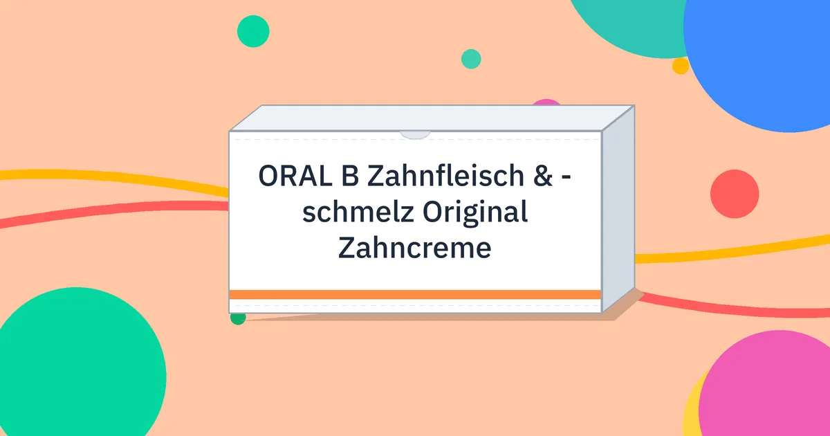 Symbolbild: Packung mit der Aufschrift ORAL B Zahnfleisch & -schmelz Original Zahncreme (PZN 14289122) – Verfügbarkeit und Bezug in Apotheken in Frankfurt am Main