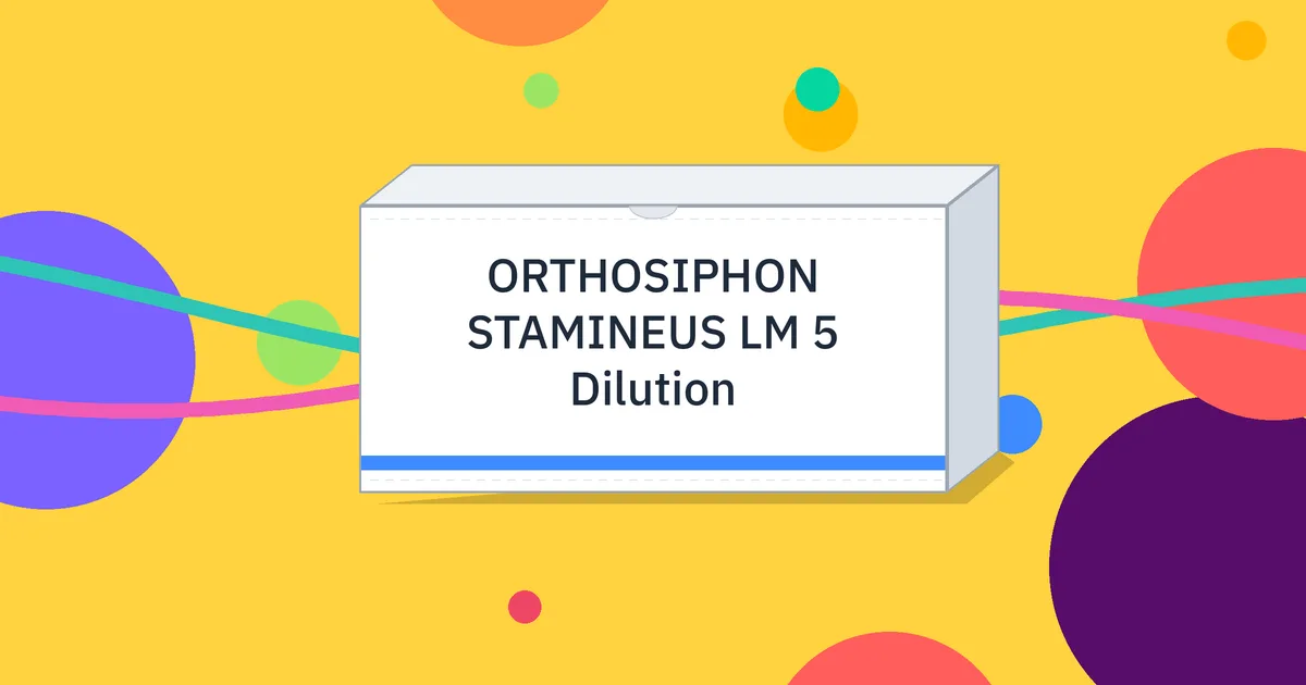 Symbolbild: Packung mit der Aufschrift ORTHOSIPHON STAMINEUS LM 5 Dilution (PZN 13627930) – Verfügbarkeit und Bezug in Apotheken in Frankfurt am Main