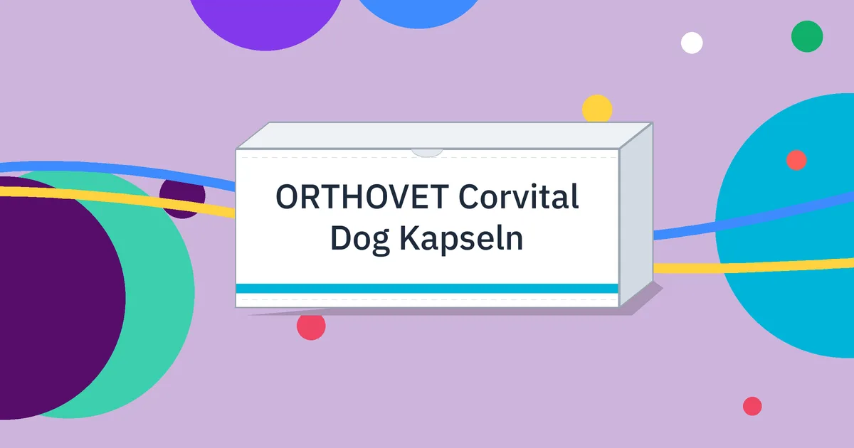 Symbolbild: Packung mit der Aufschrift ORTHOVET Corvital Dog Kapseln (PZN 14319975) – Verfügbarkeit und Bezug in Apotheken in Frankfurt am Main