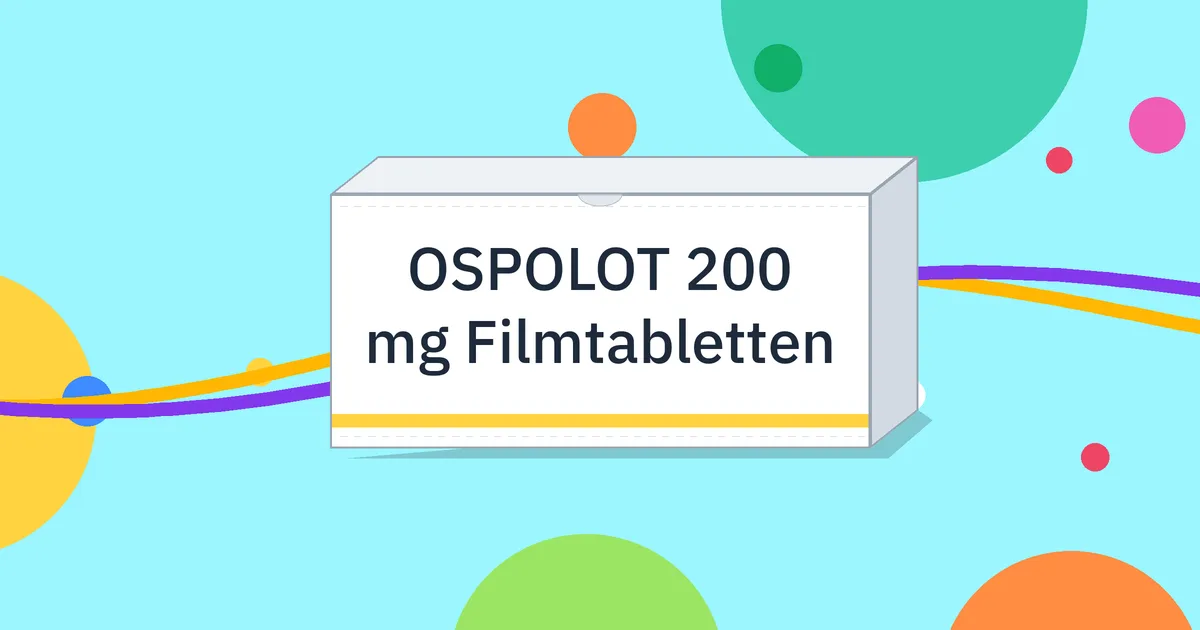 Symbolbild: Packung mit der Aufschrift OSPOLOT 200 mg Filmtabletten (PZN 19493146) – Verfügbarkeit und Bezug in Apotheken in Frankfurt am Main