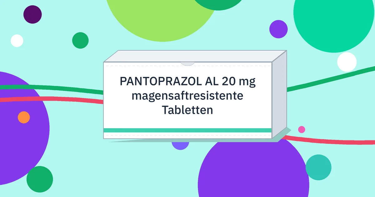 Symbolbild: Packung mit der Aufschrift PANTOPRAZOL AL 20 mg magensaftresistente Tabletten (PZN 07013112) – Verfügbarkeit und Bezug in Apotheken in Frankfurt am Main
